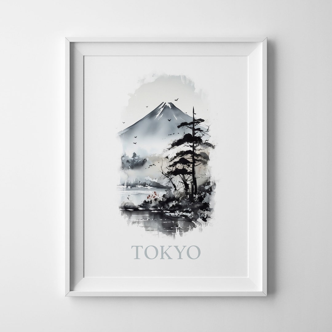 Travel Adventures: Tokyo | Mount Fuji | Sumi-e | Watercolor | Wall Art ...
