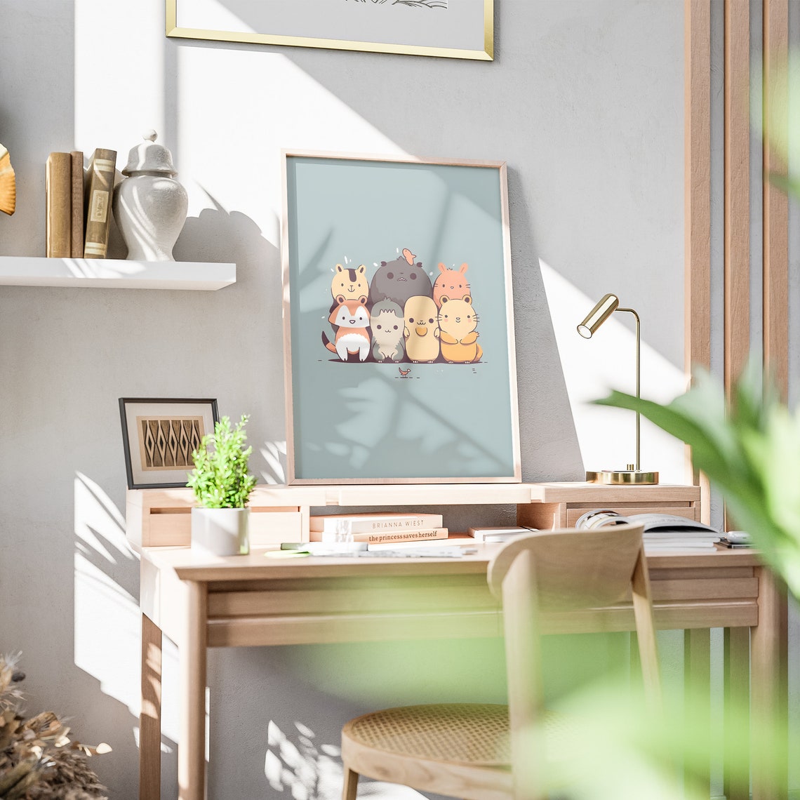Unity of Adorable Animals | Kawaii Style Illustration | Kids Room Decor ...