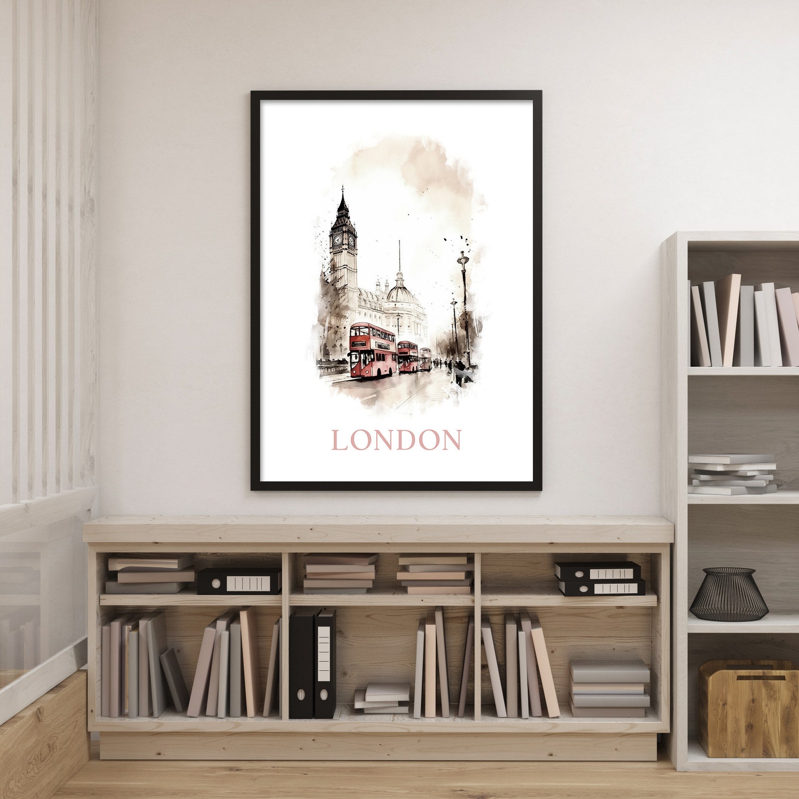 Travel Adventures: London England Big Ben UK Culture Sumi-e Watercolor ...