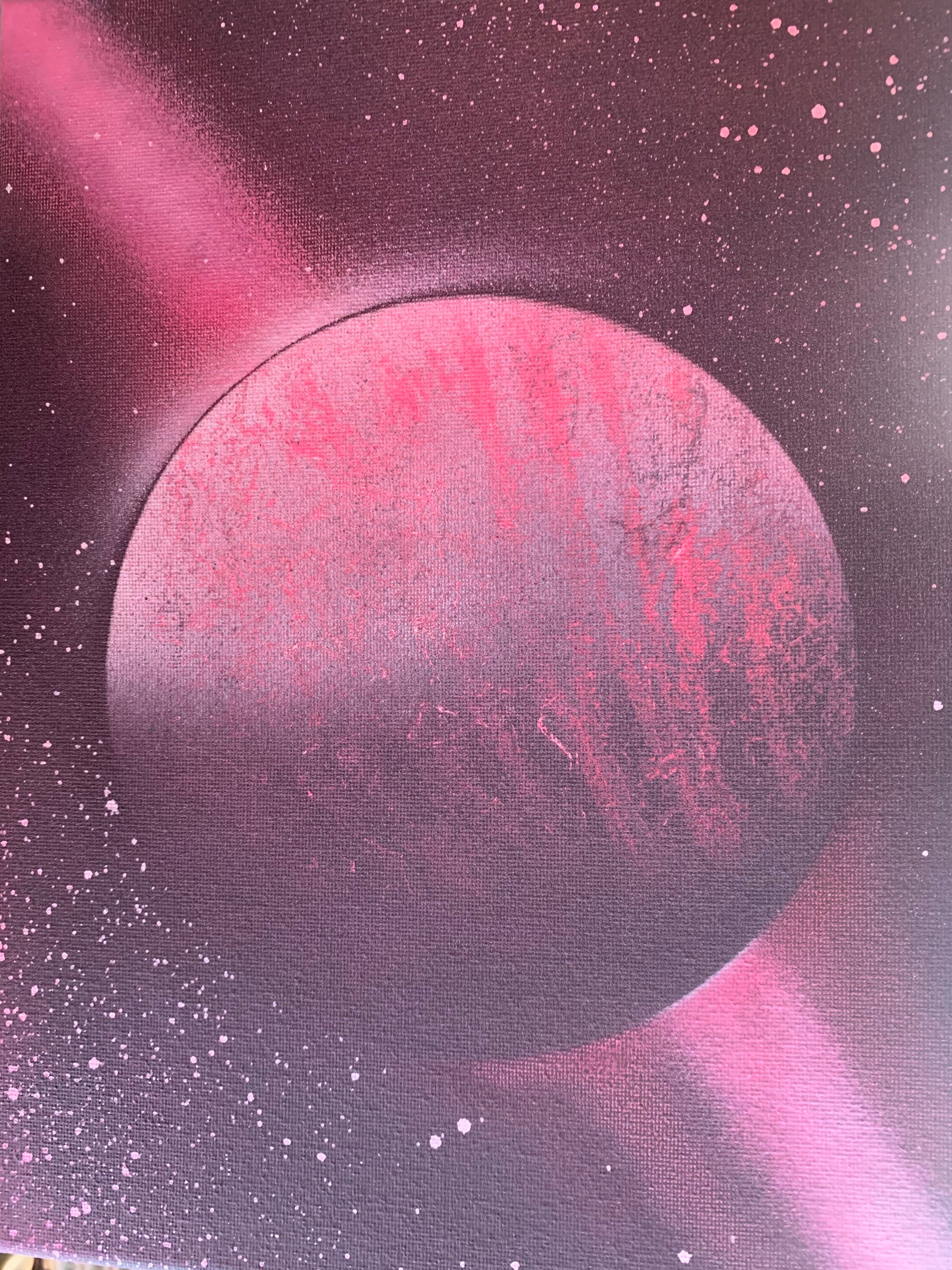 Neon Pink Planet With Neon Pink Star Dust - Etsy