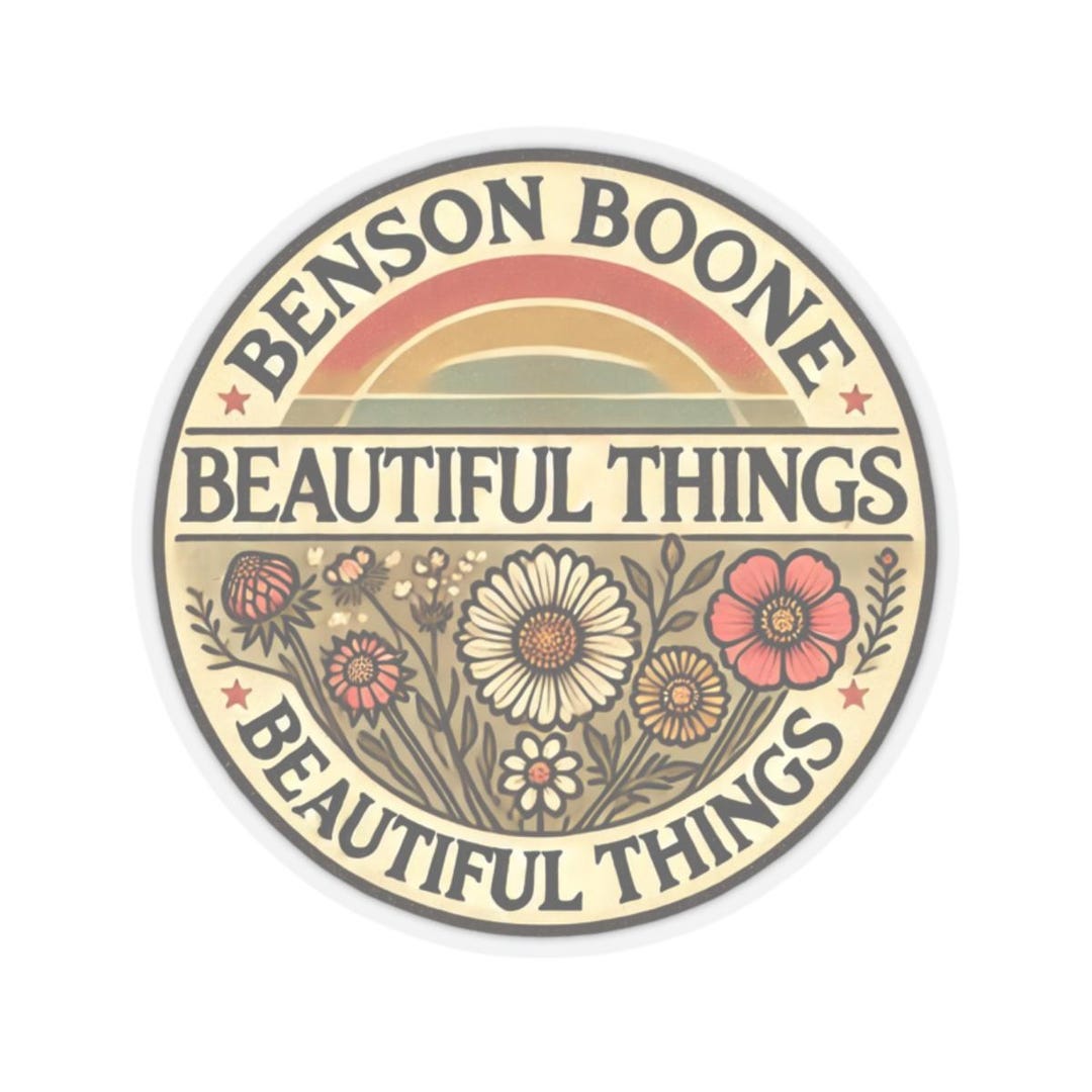 Benson Boone Beautiful Things Floral Retro Colorful Hippie Sticker ...