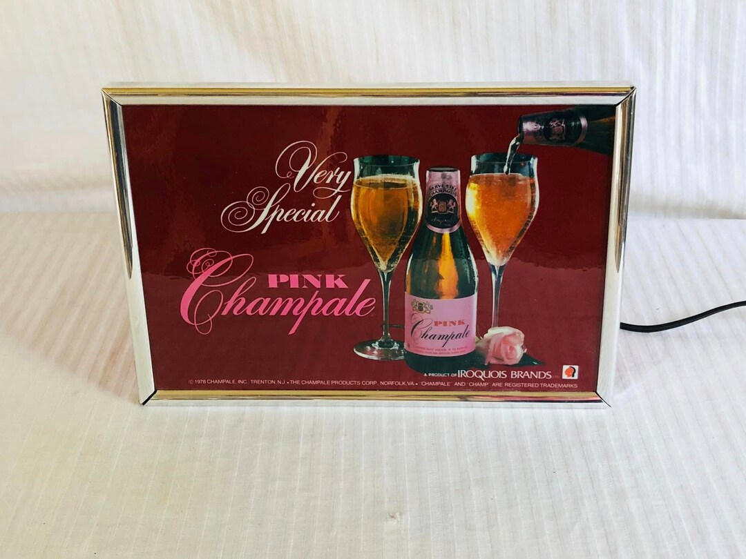 1978 Iroquois Brand Pink Champale Light up Bar Sign - Etsy