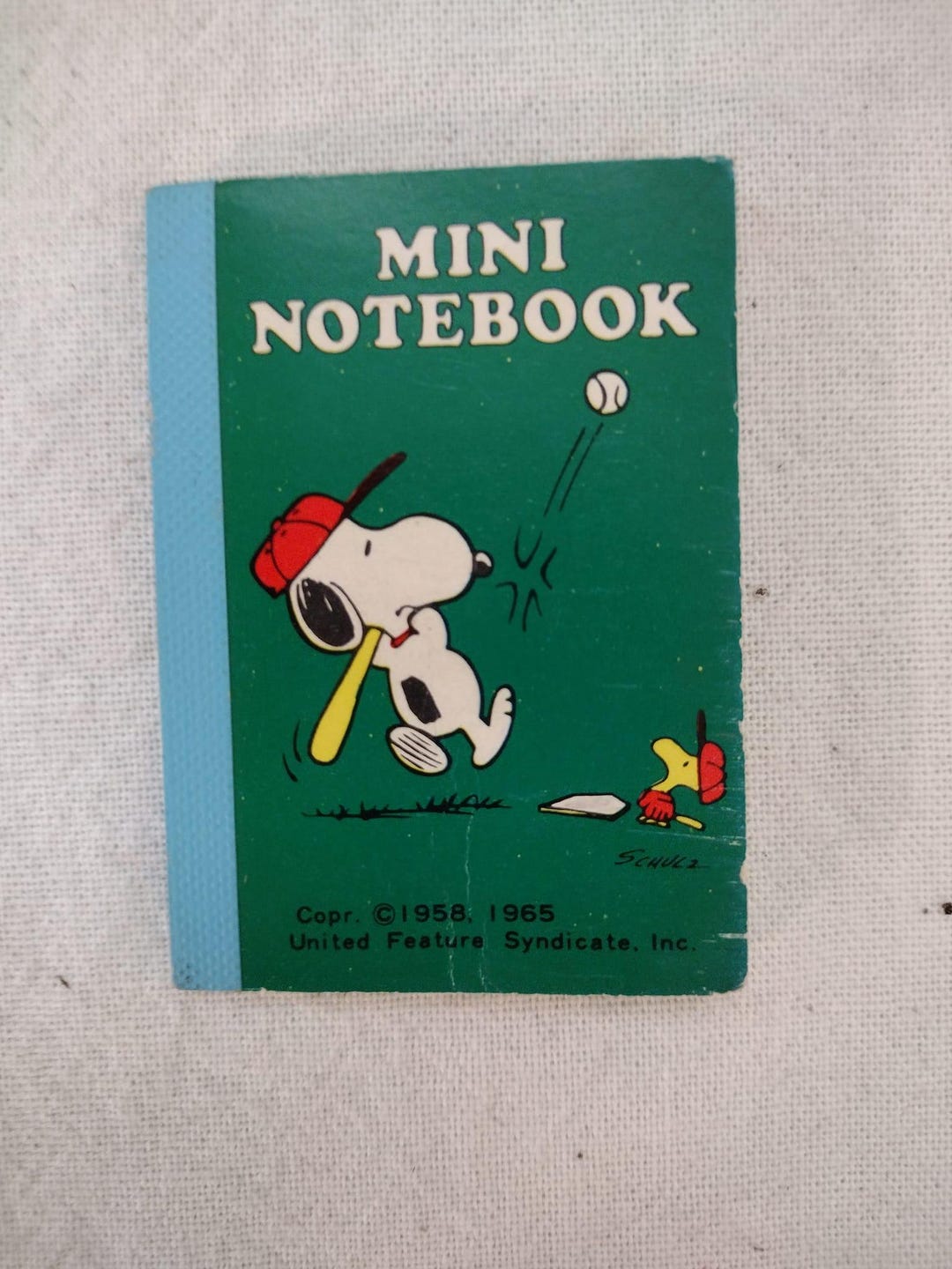 Vintage Peanuts Baseball Snoopy and Woodstock Mini Notebook - Etsy