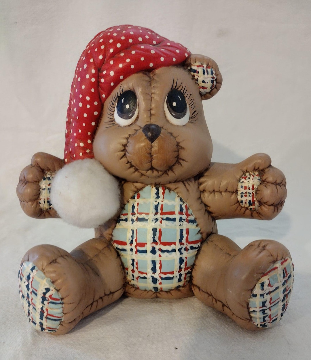 Vintage 1986 Dona Mold Hand Painted Ceramic Teddy Bear Piggy Bank - Etsy