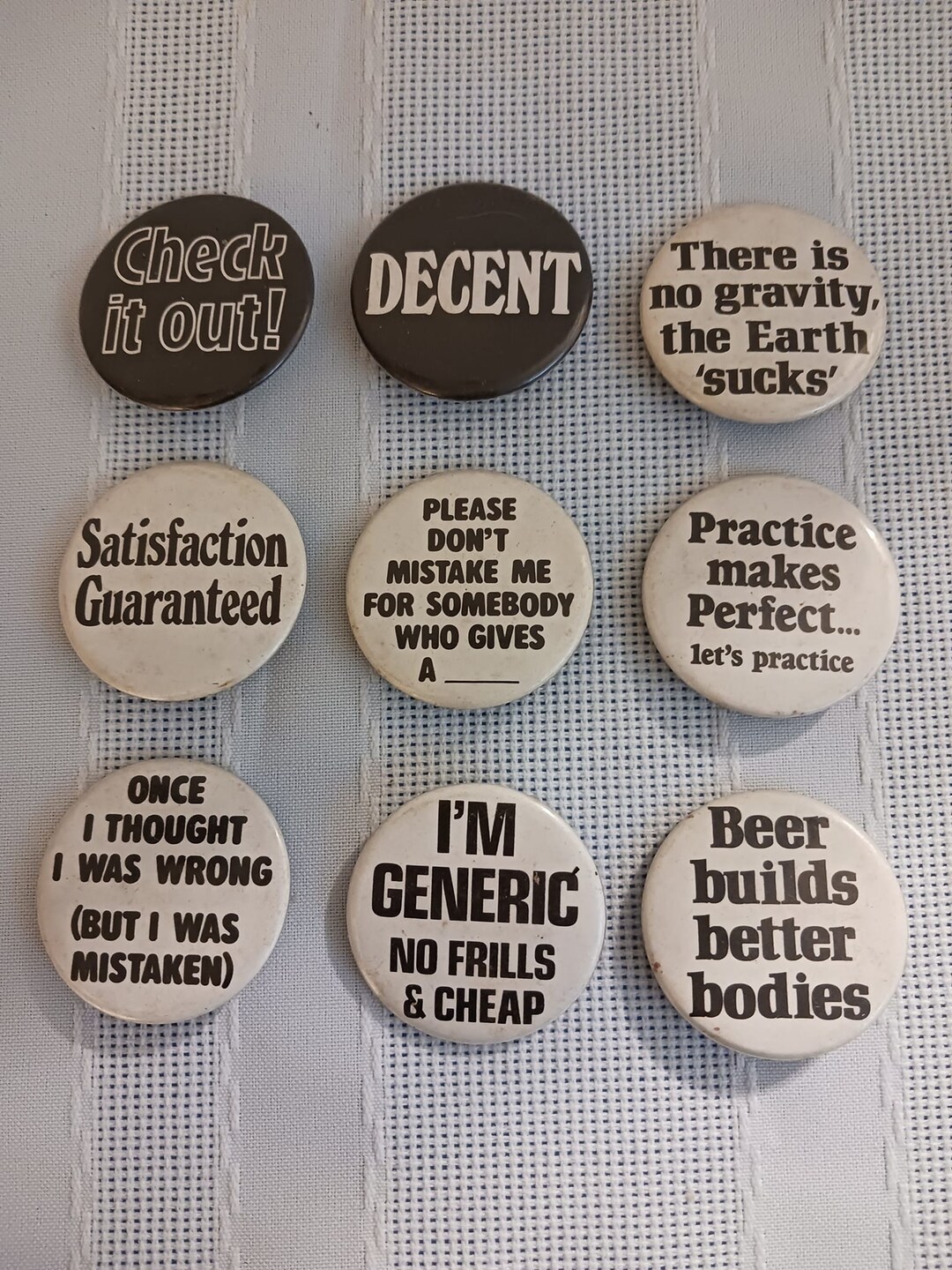 Bag of 91 Black & White Pinback Buttons With Sayings - Etsy