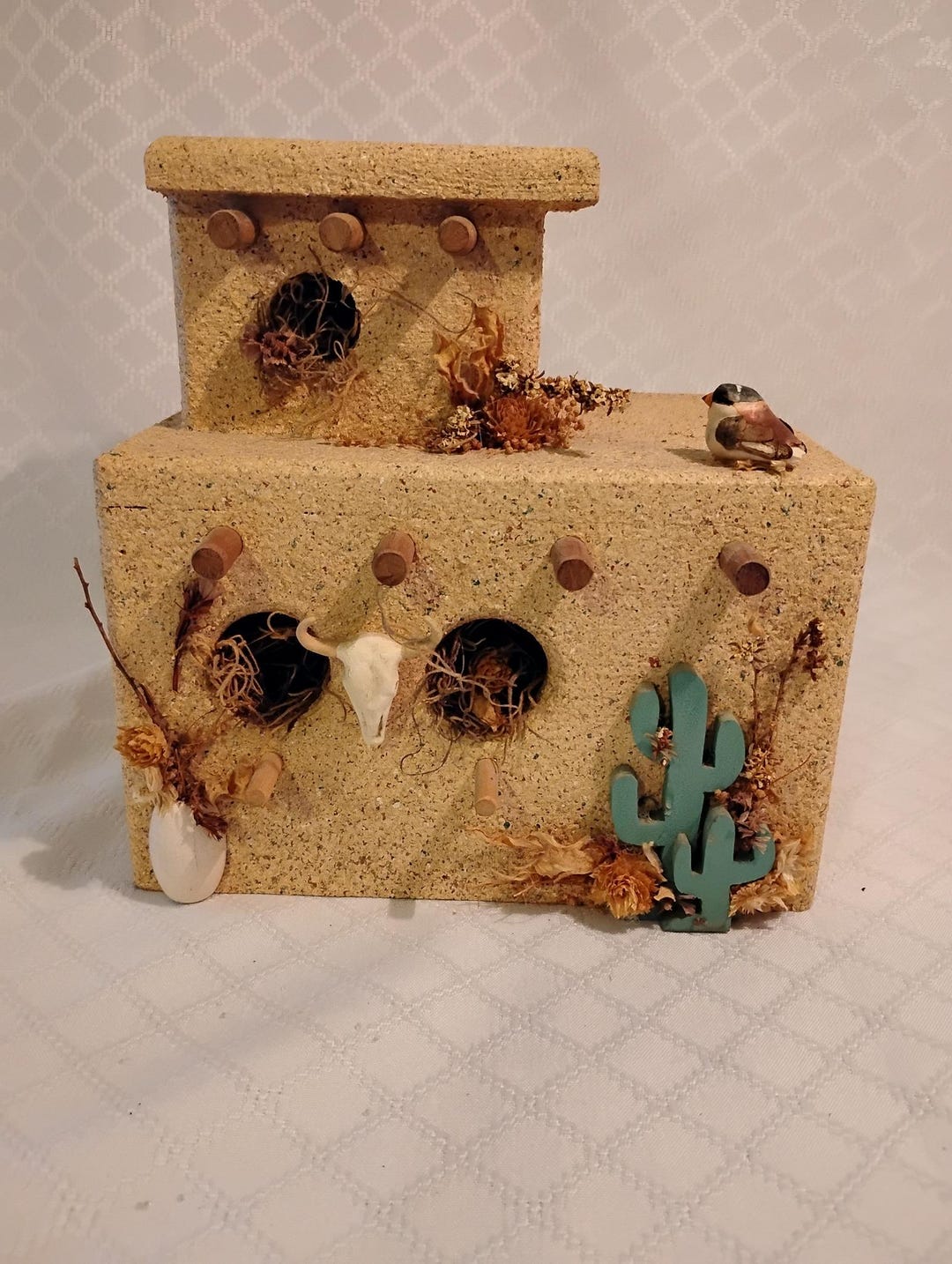 Vintage Southwestern Adobe Stucco Style Decorative Birdhouse - Etsy