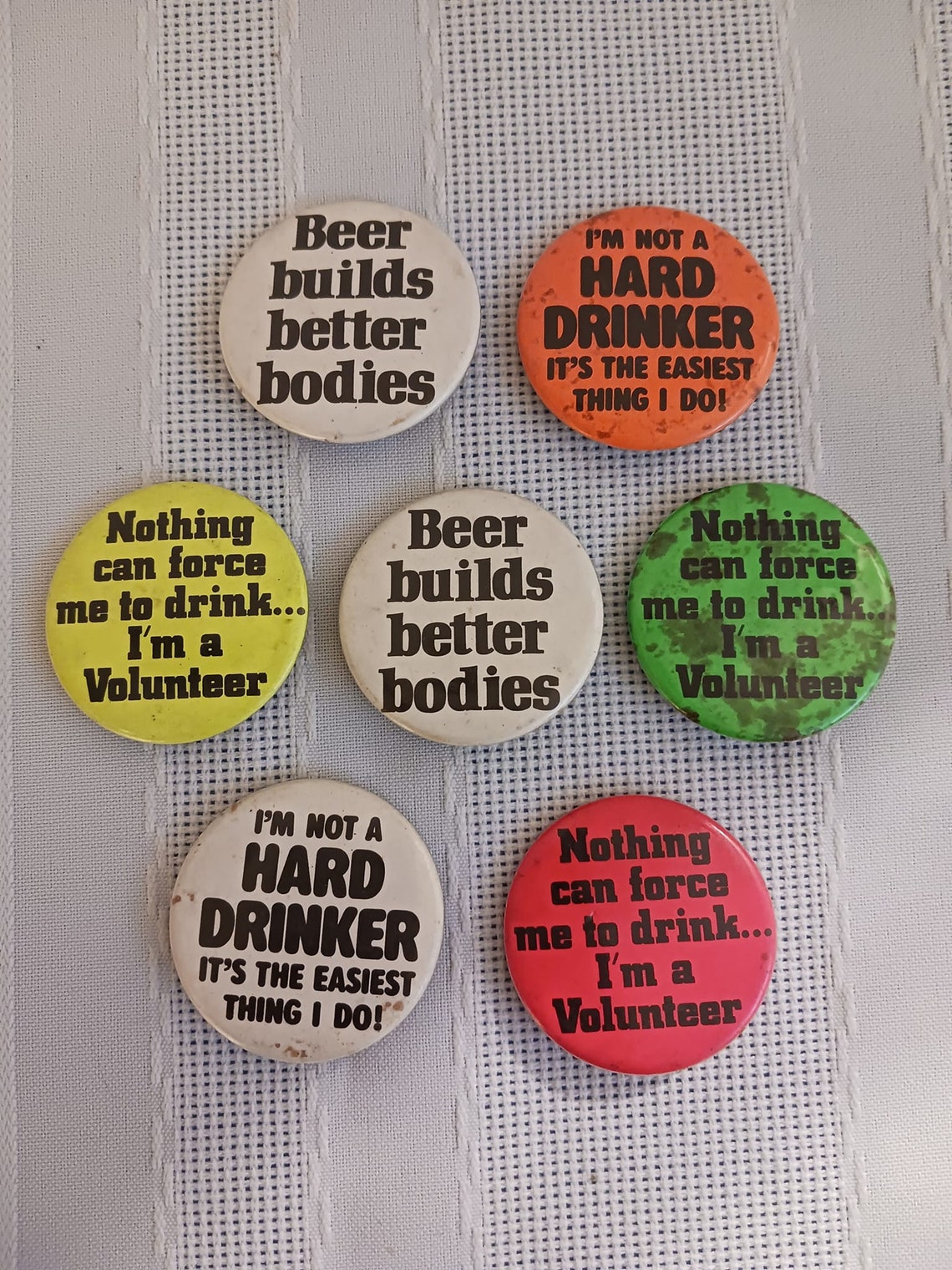 Bag of 7 Drinking Themed Pinback Buttons - Etsy