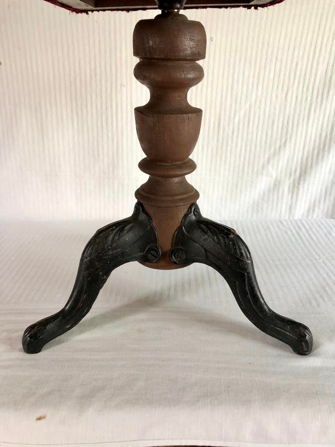 Circa 1930's/40's Antique Tonk Organ/piano Stool W/ Cast Iron Legs - Etsy