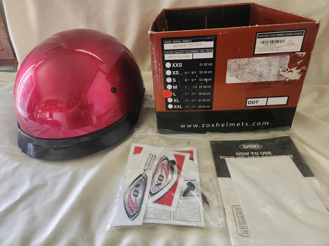 Large Zox Roadster DDY 1/2 Helmet Metallic Red W/visor - Etsy