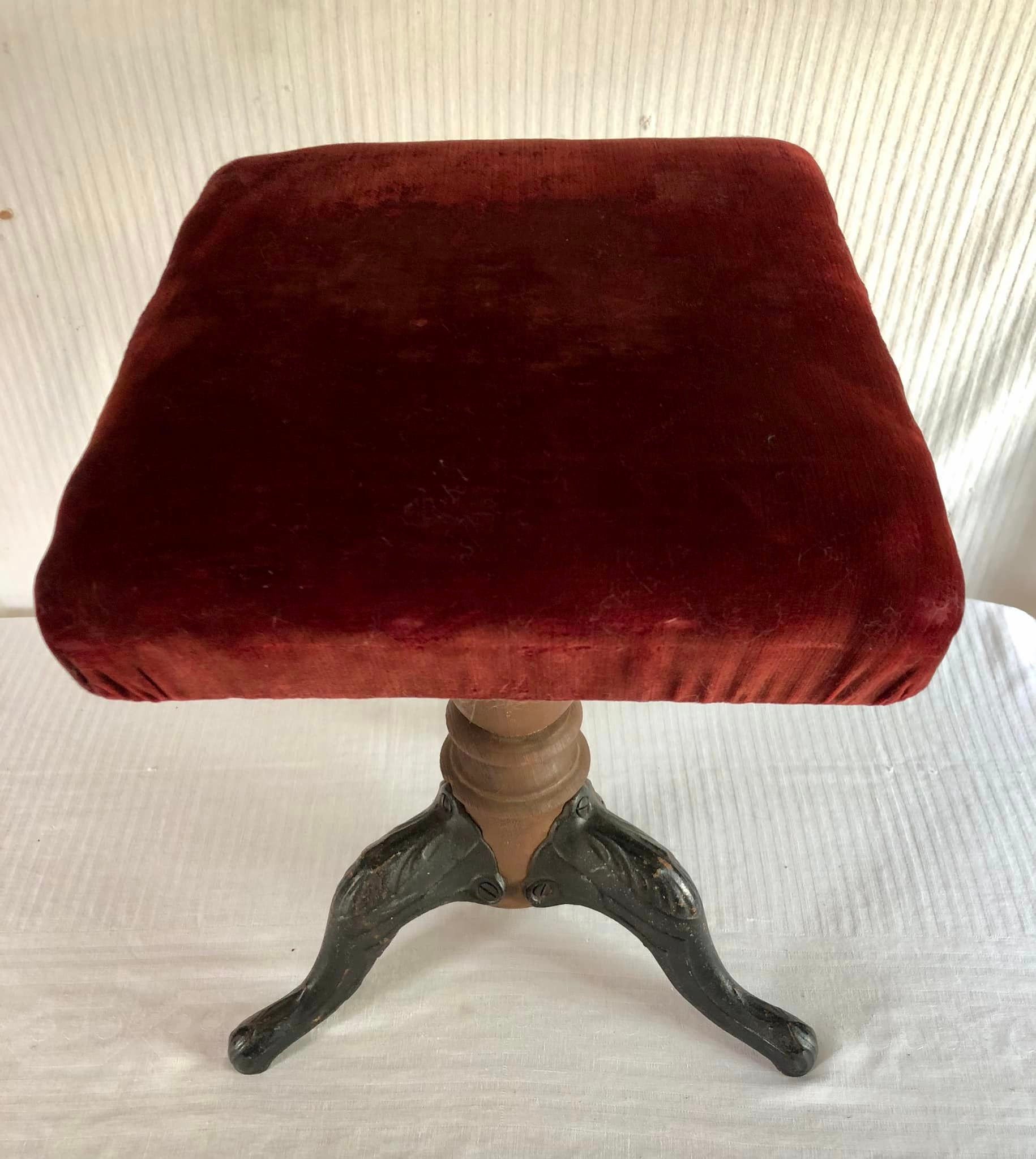 Circa 1930's/40's Antique Tonk Organ/piano Stool W/ Cast Iron Legs - Etsy