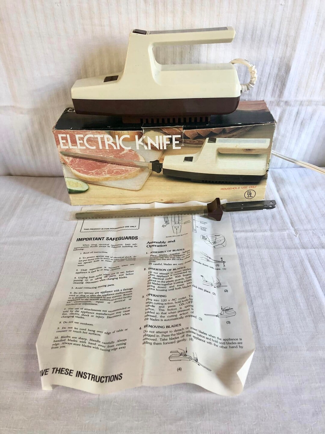 Vintage Electric Beige Knife With Original Box N Instructions - Etsy