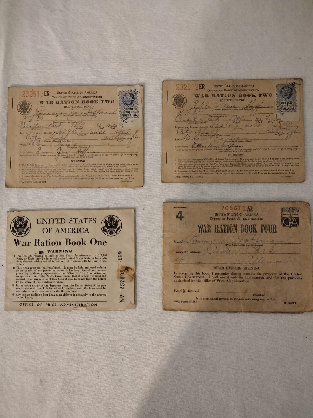 LOT OF 4 Vintage 1942 W W Ll War Ration Books. - Etsy