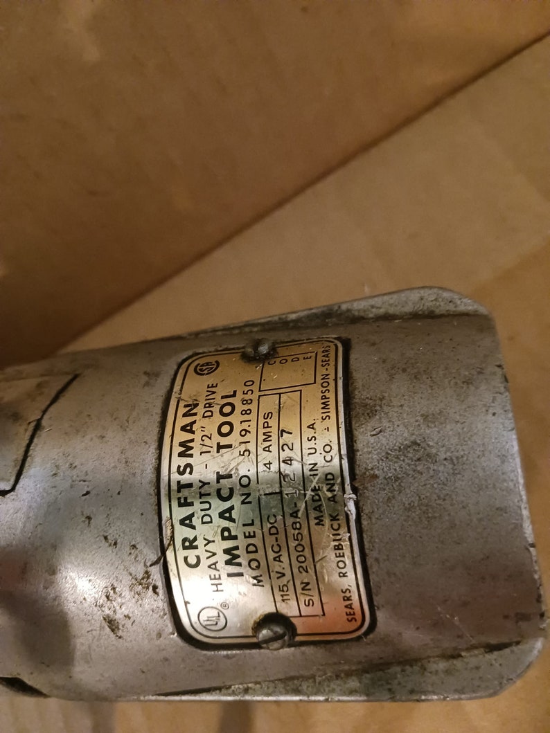 Craftsman Heavy Duty 1/2" Drive Impact Tool Model 51918850 115V 4amp - Etsy