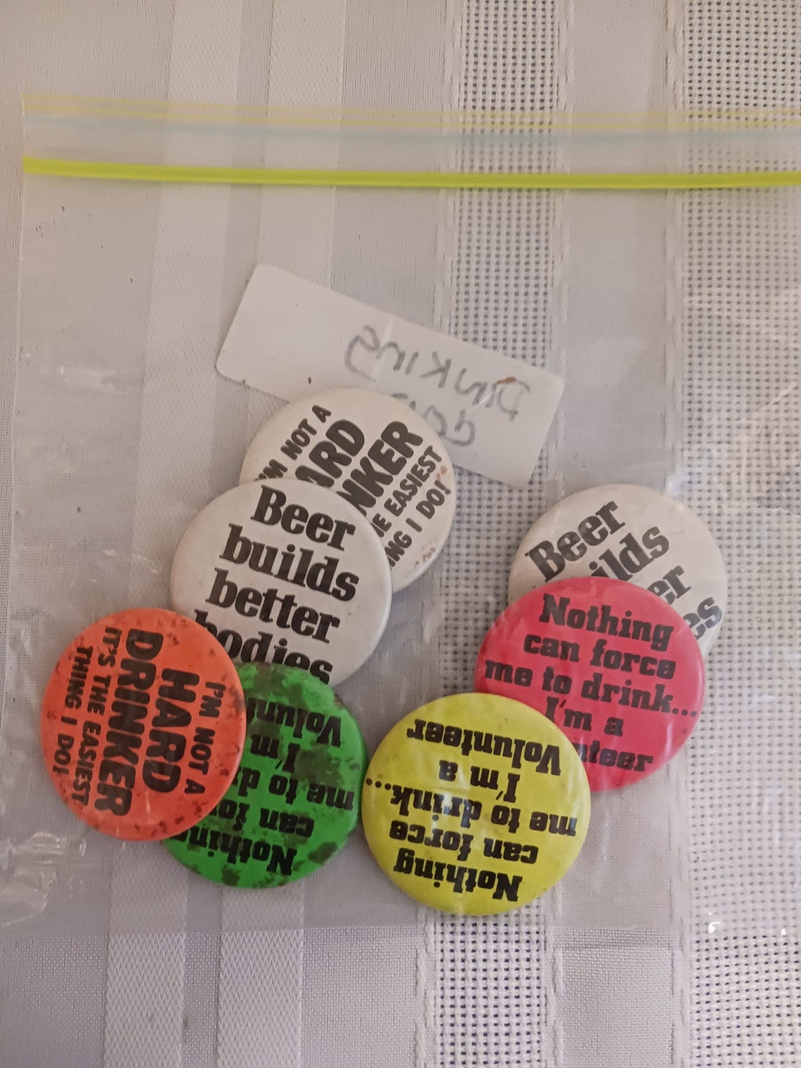 Bag of 7 Drinking Themed Pinback Buttons - Etsy
