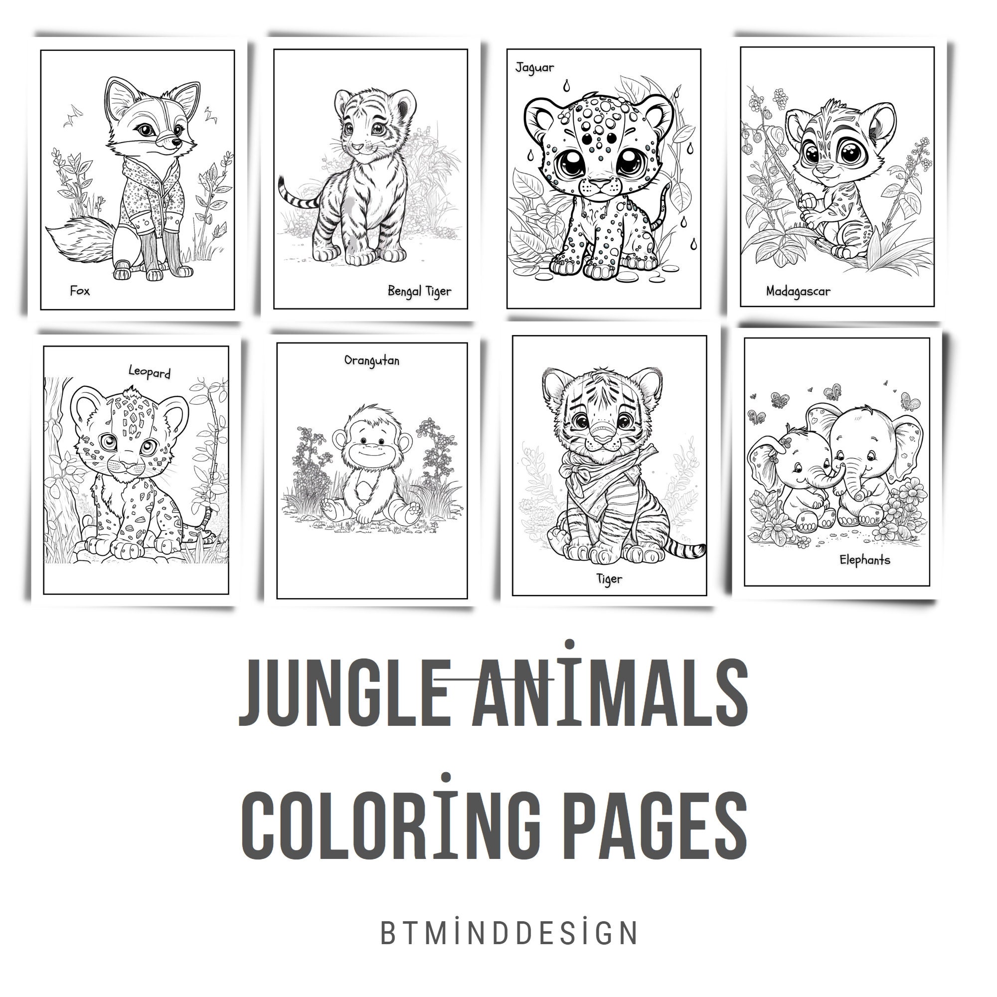 Jungle Animals Coloring Page