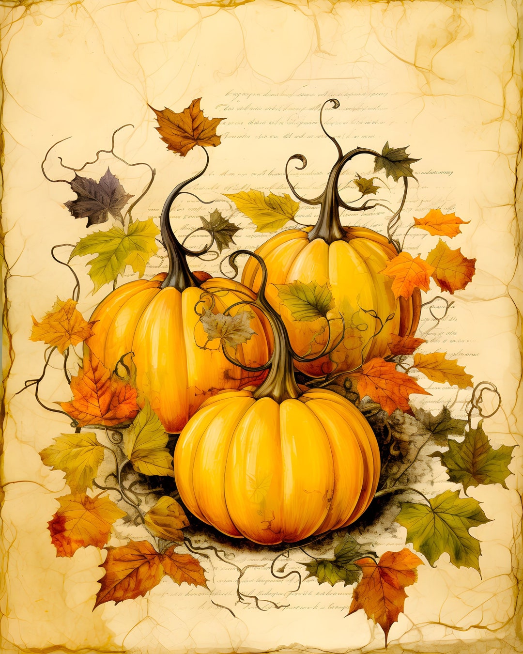 Autumn Wall Decor | Pumpkins Wall Art | Digital Download - Etsy