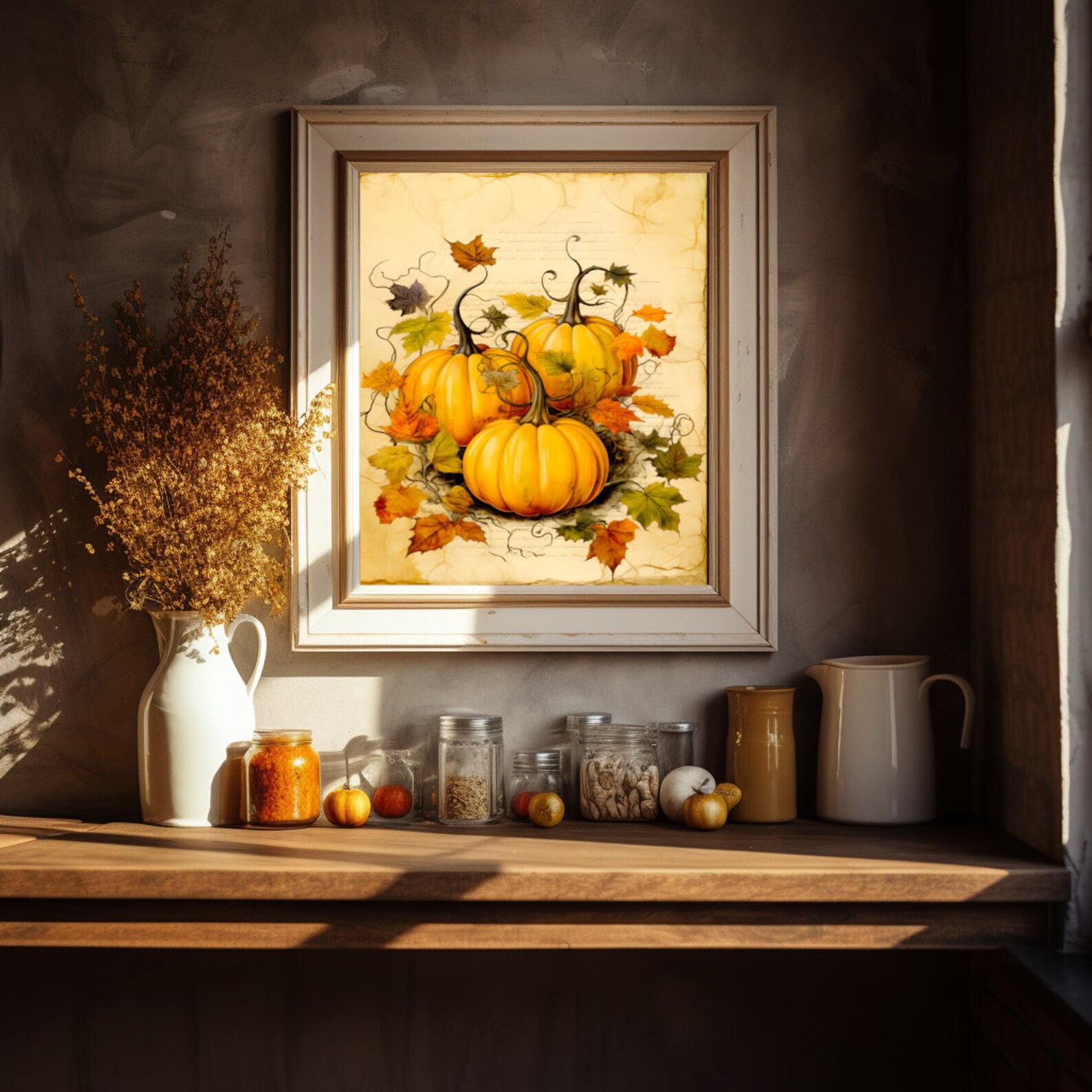 Autumn Wall Decor | Pumpkins Wall Art | Digital Download - Etsy