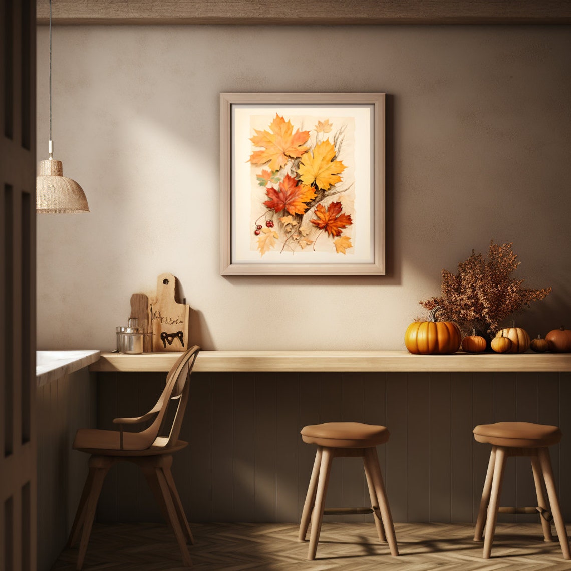 Fall Wall Decor | Autumn Foliage Print | Fall Leaves Wall Art | Digital ...