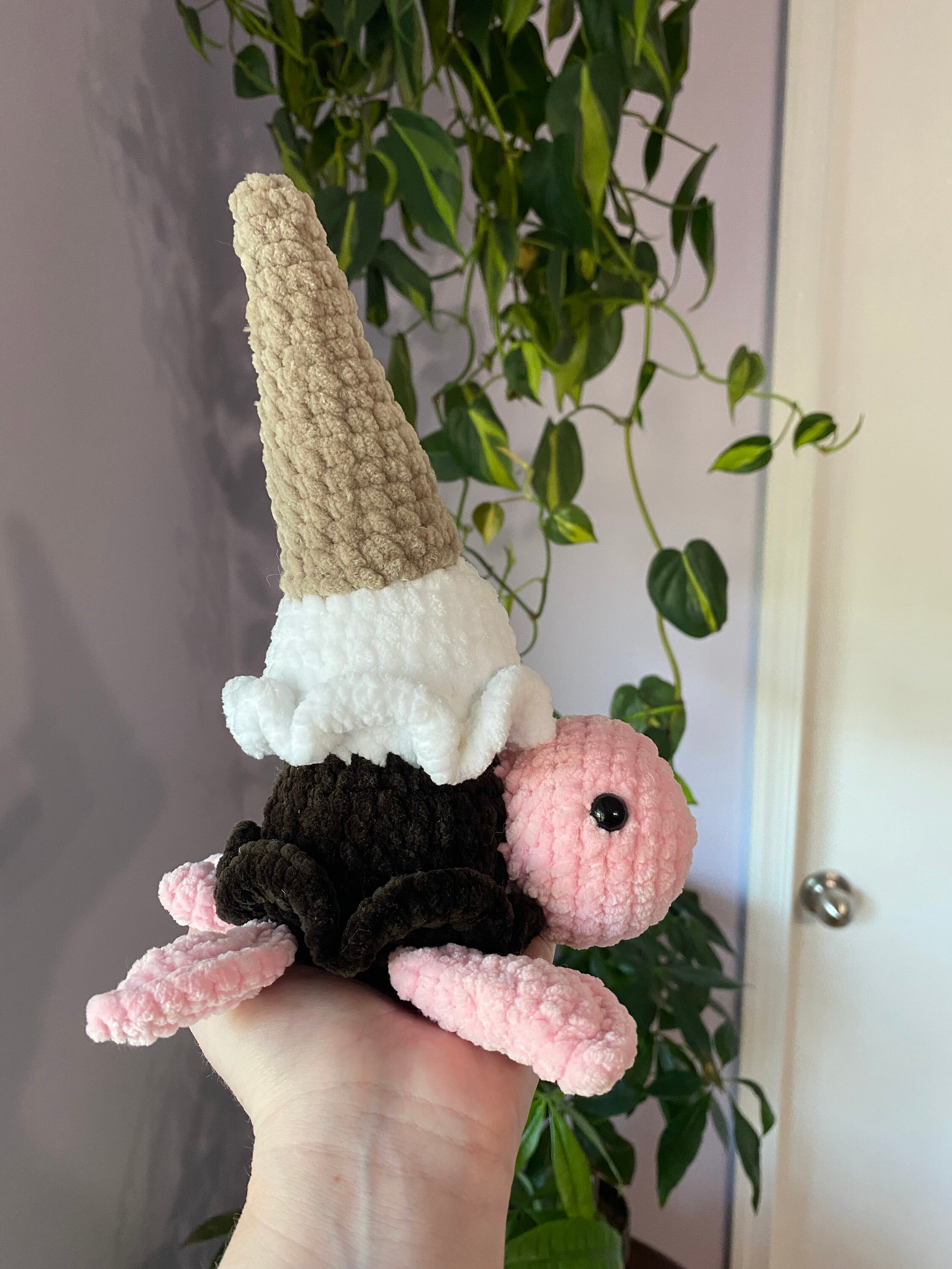Handmade Ice Cream Turtle Plush, Neapolitan Ice Cream Turtle Crochet ...