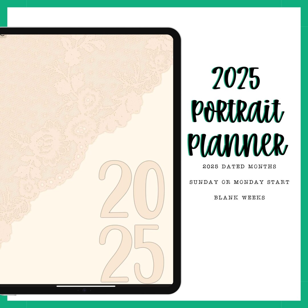 2025 Portrait Planner | Digital Planner | Goodnotes | Notability | PDF ...