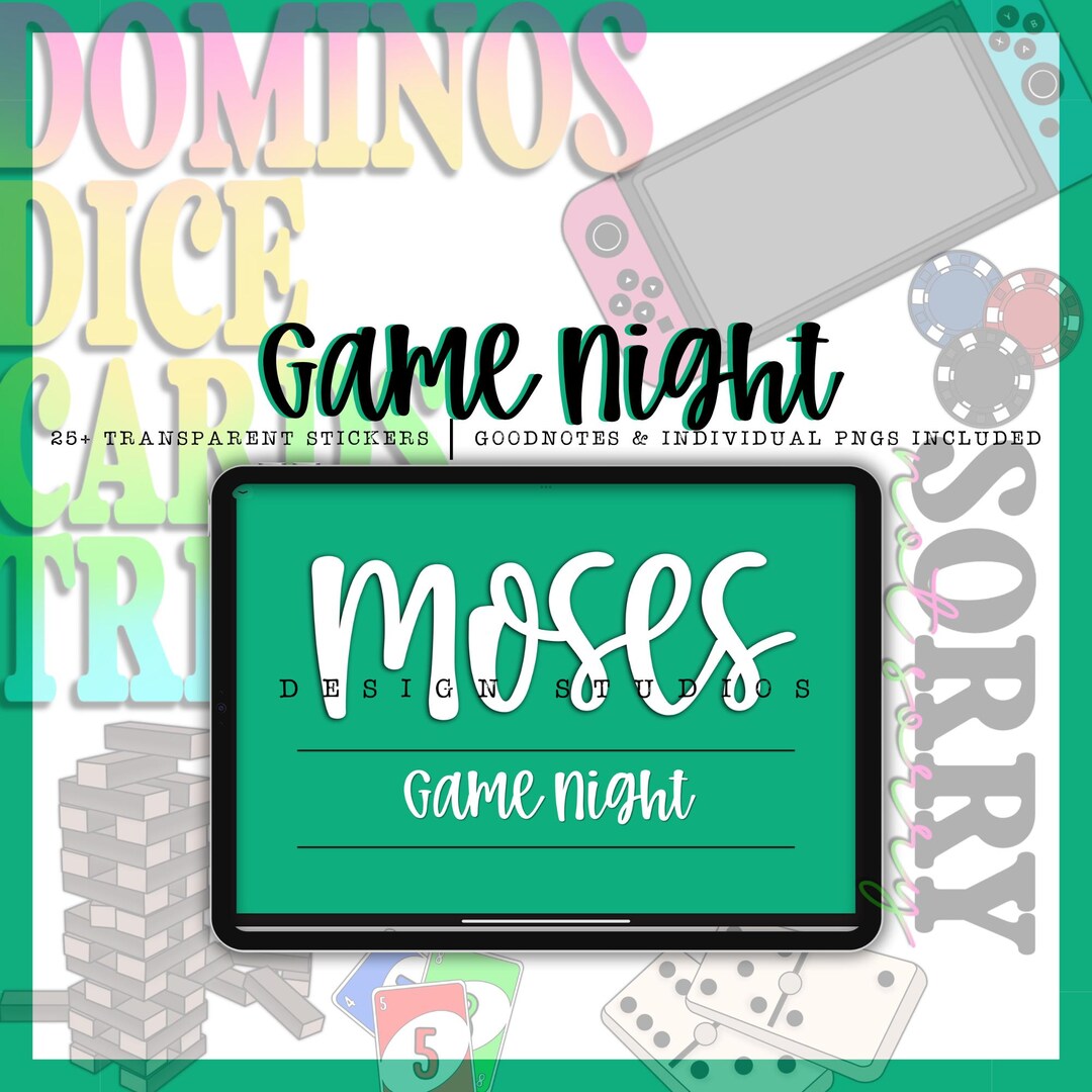 Game Night | 25+ Digital Stickers | Goodnotes | Notability | Digital ...