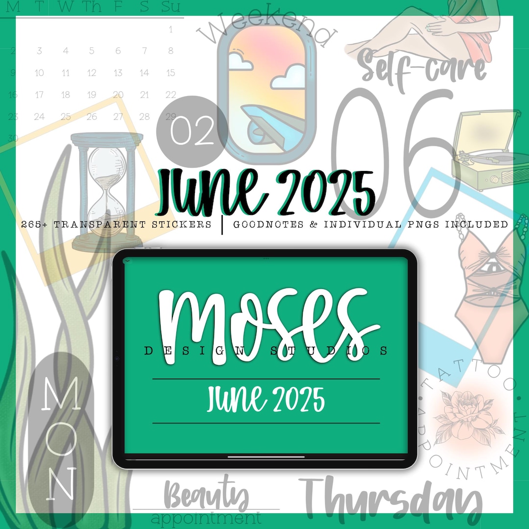 June 2025 | 265+ Digital Stickers | Goodnotes | Noteful - Etsy