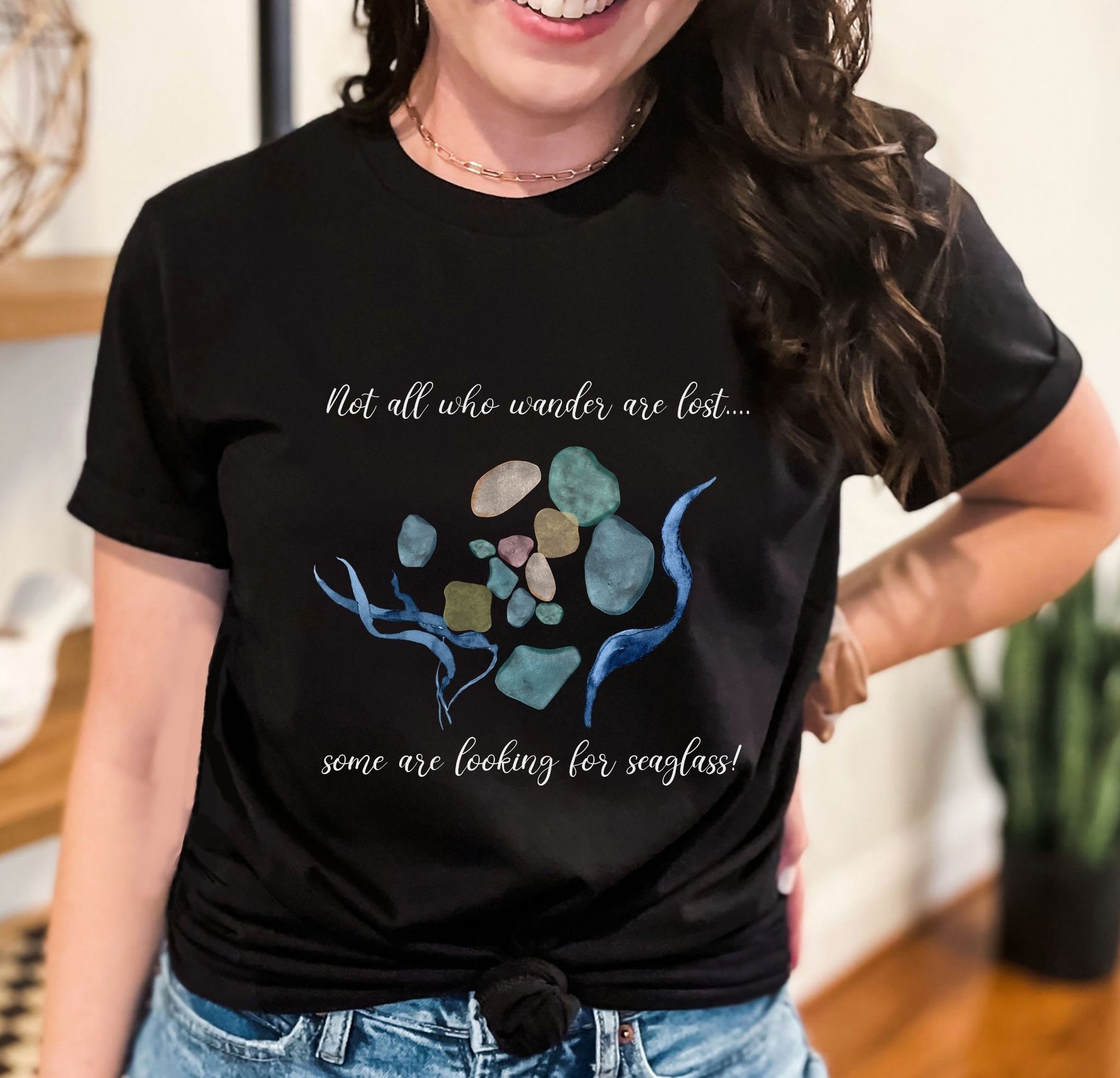 Sea Glass Hunting T Shirt, Sea Glass Tshirt, Womens Sea Glass Shirt ...