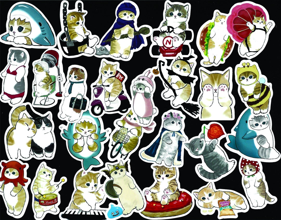 10 CATS STICKERS Surprise Bag Books Vintage Decal Laptop - Etsy