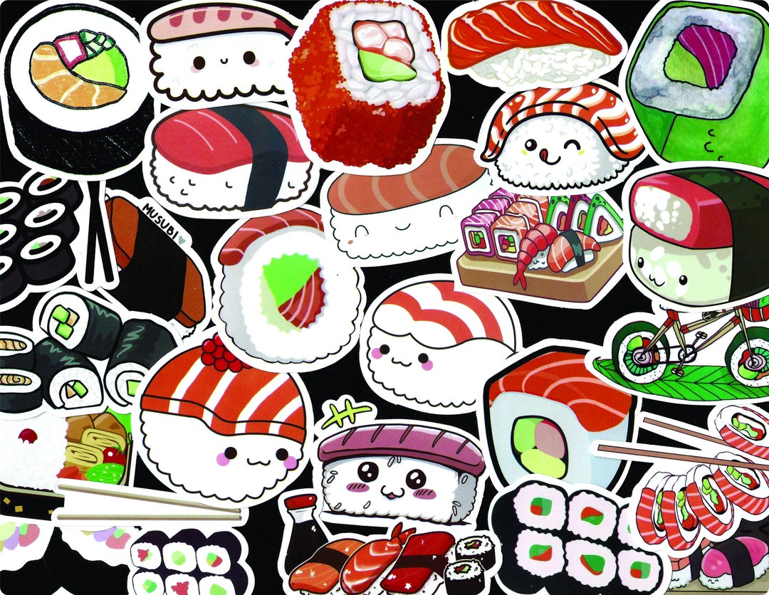 10 SUSHI STICKERS NEW Surprise Bag Kitchen Decal Laptop Fridge Luggage ...