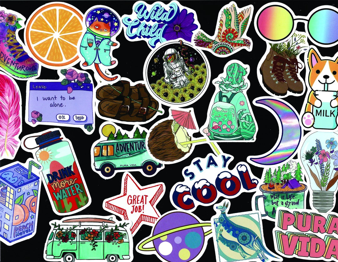 10 COLORS STICKERS NEW Mixed Surprise Bag Kitchen Decal Laptop Fridge ...