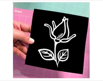 Large Single Red Rose Vinyl Sticker - Etsy