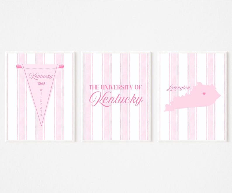 Pink University of Kentucky Digital Prints - Stripes and Pennants - SET ...