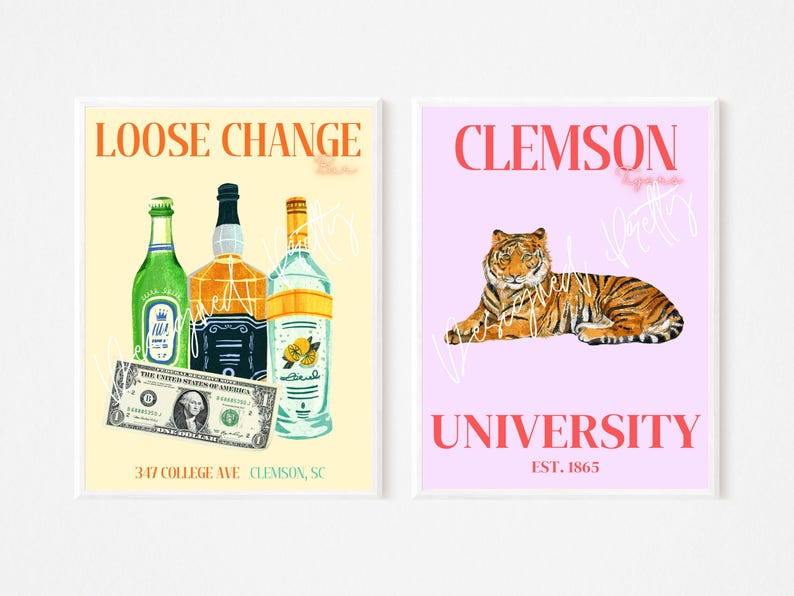 Clemson Prints - Digital Download - SET OF 6 - Etsy