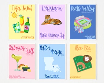 Louisiana State University Preppy Digital Prints V.1 SET OF 6 - Etsy