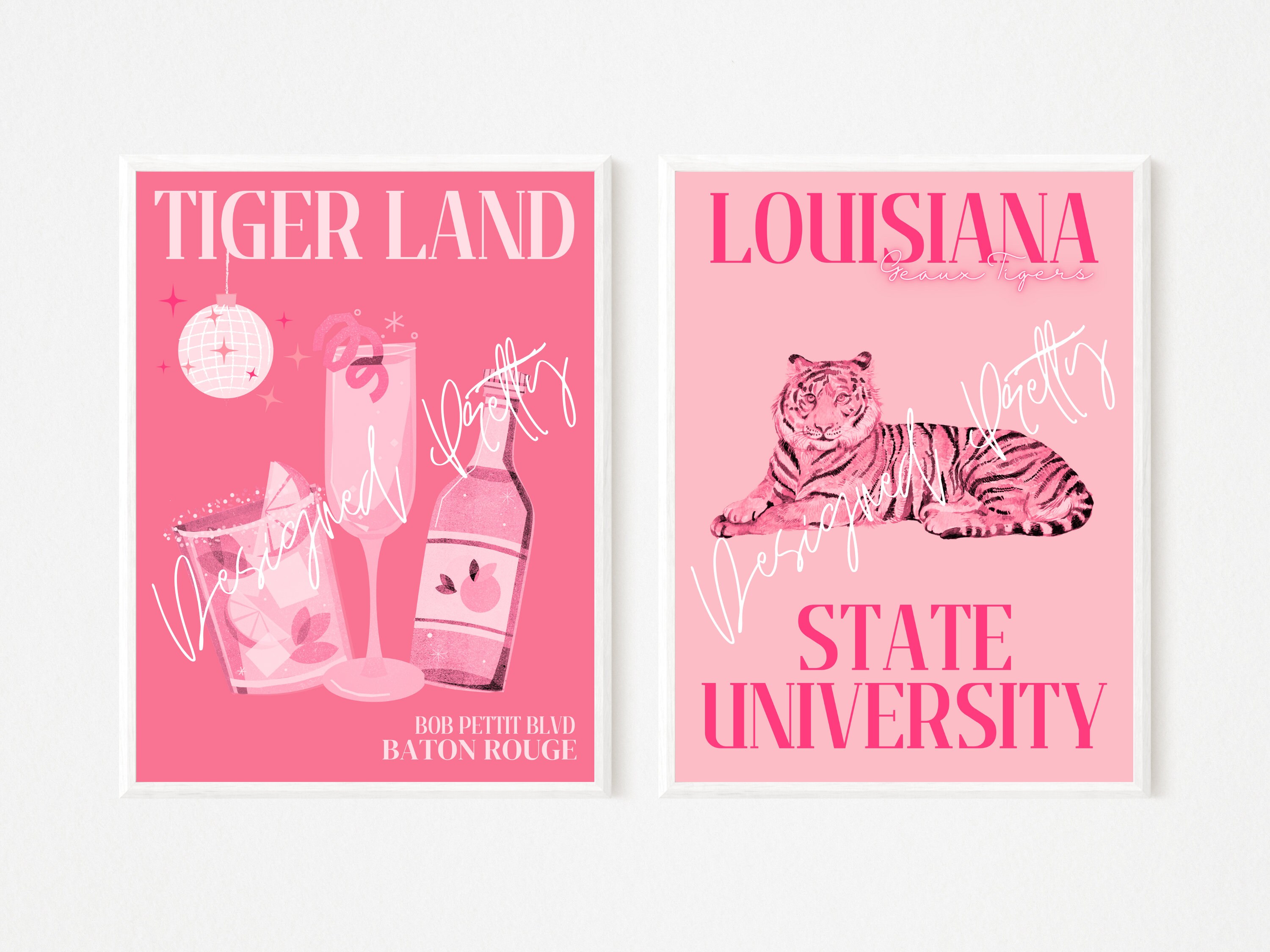 Louisiana State University - PINK Preppy Digital Prints - SET OF 6 - Etsy