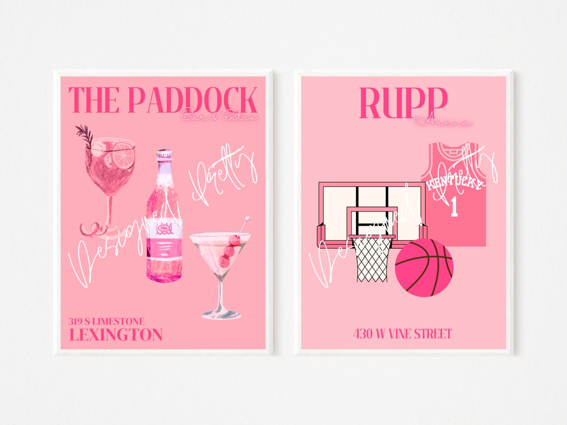 PINK University of Kentucky Digital Prints - Digital Download - SET OF ...