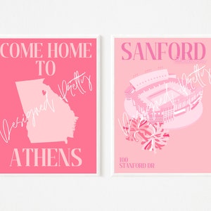 University of Georgia - PINK Preppy Digital Prints - SET OF 6 - Etsy