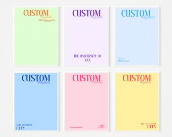 Custom Trendy University Prints Wall Gallery Set of 6 Preppy College ...