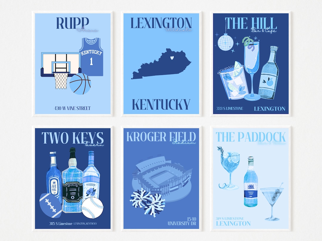 BLUE University of Kentucky - Cute Digital Prints - SET OF 6 - Etsy