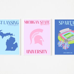 Cute Michigan State Digital Prints - SET OF 3 - Etsy