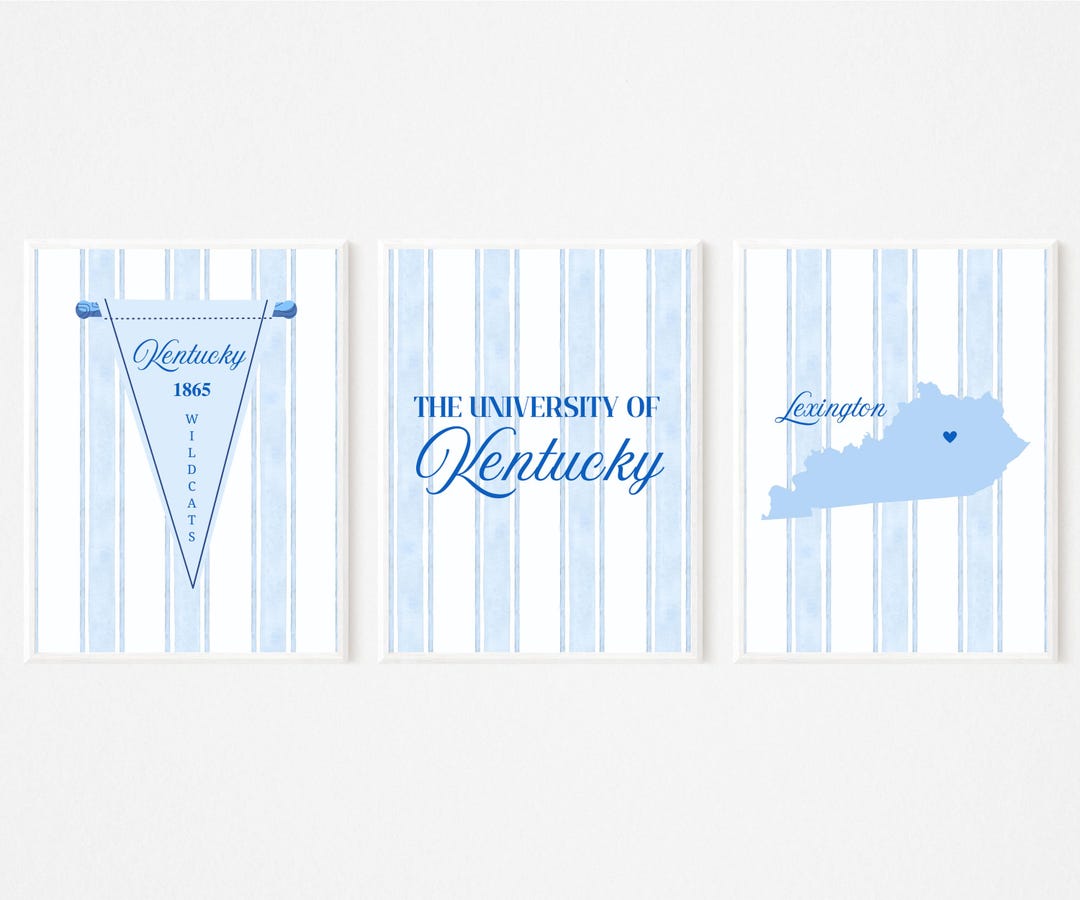 University of Kentucky Digital Prints - Stripes - SET OF 3 - Etsy