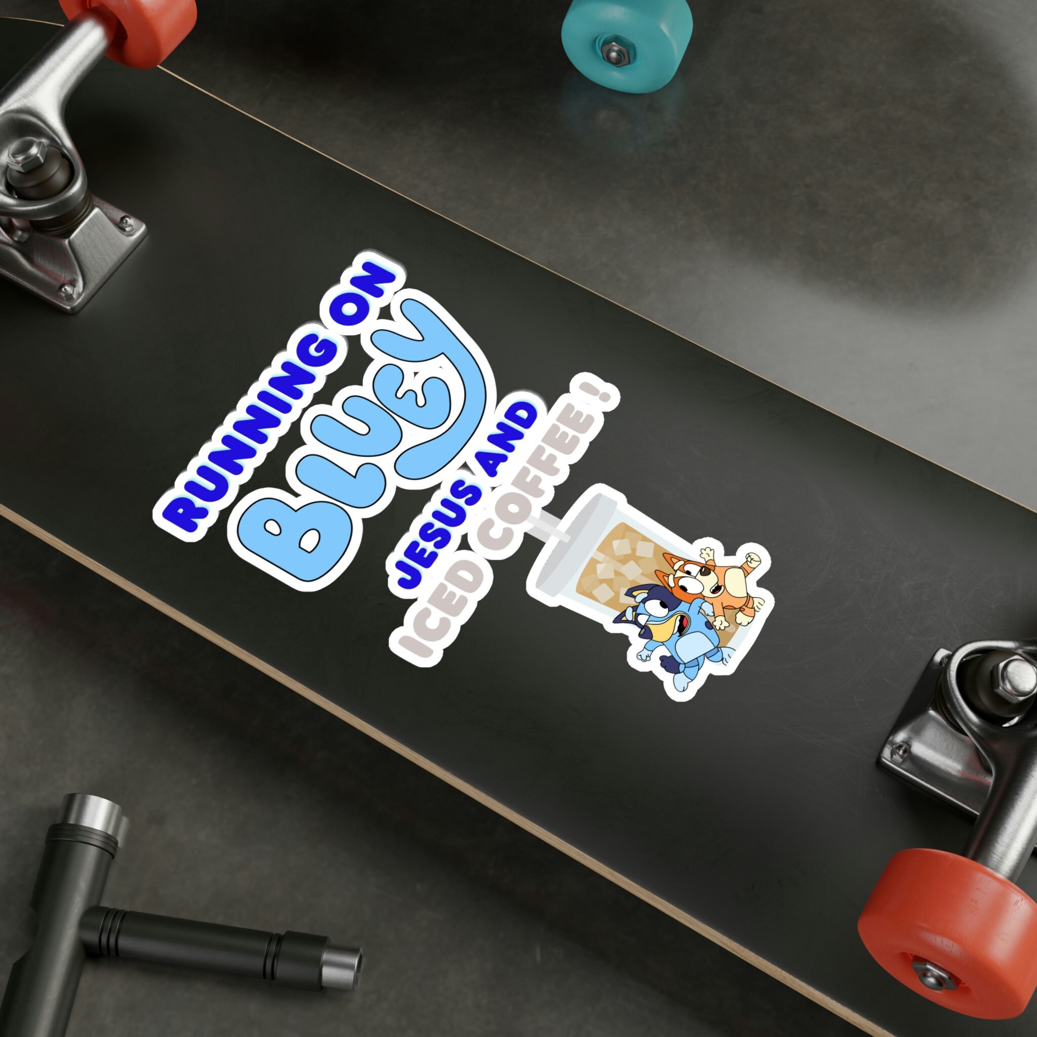 Bluey, Jesus, and Iced Coffee Kiss-cut Vinyl Decals - Etsy