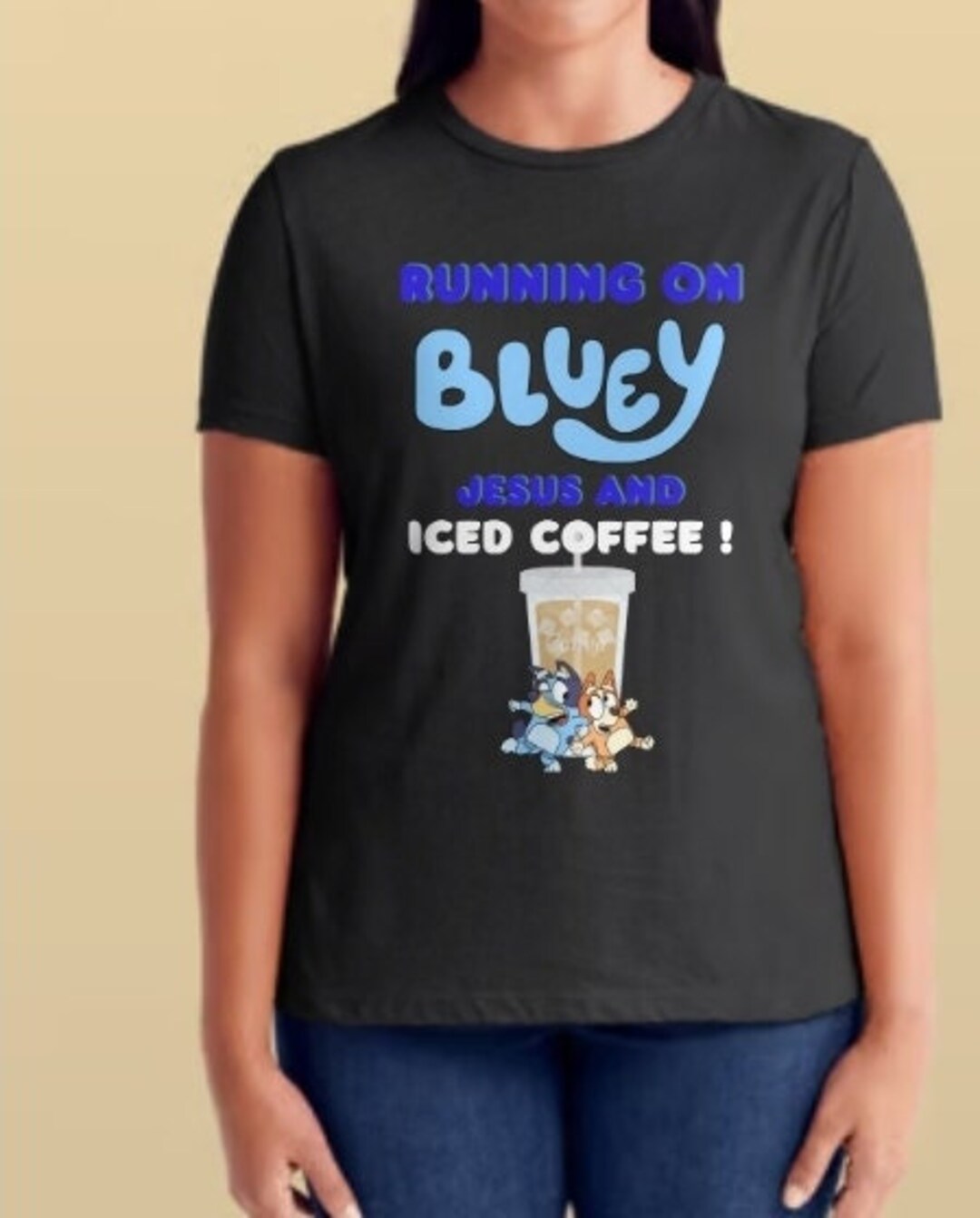 Running on Bluey, Jesus, and Iced Coffee PNG - Etsy