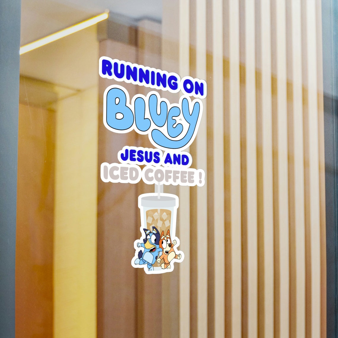 Bluey, Jesus, and Iced Coffee Kiss-cut Vinyl Decals - Etsy