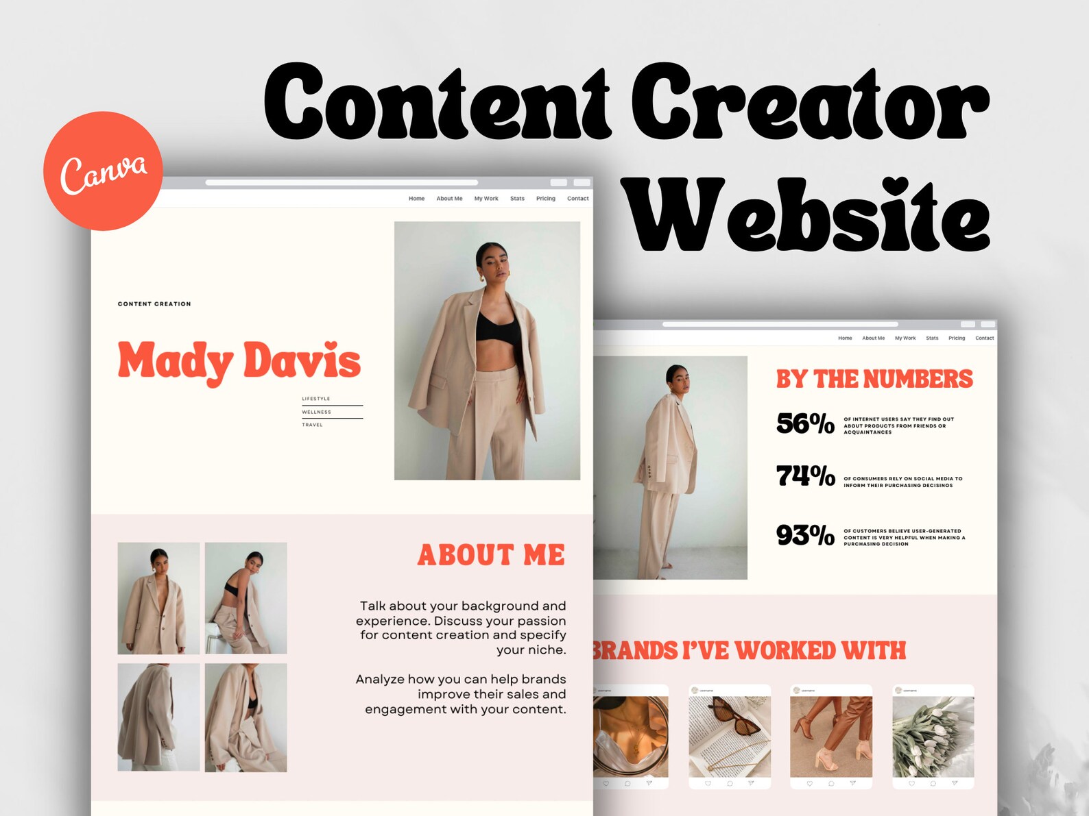 UGC Portfolio Canva Website Template Content Creator Template User ...