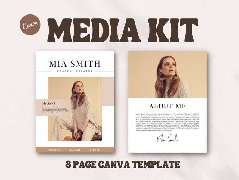 8 Page Influencer Media Kit Instagram and Tiktok Content Creators Media ...