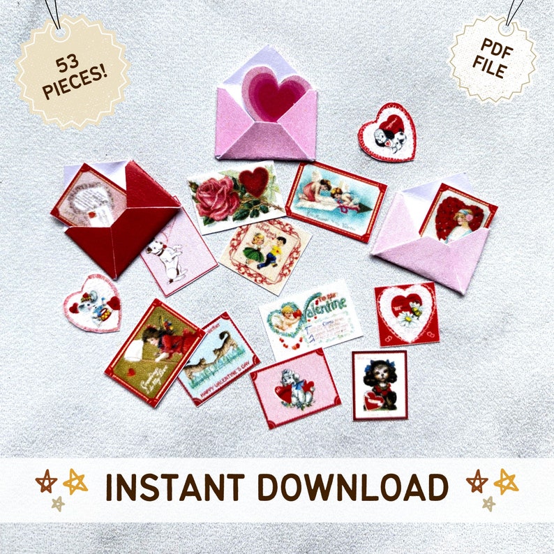 Miniature Valentine's Day Cards Miniature Valentines Love Letters ...