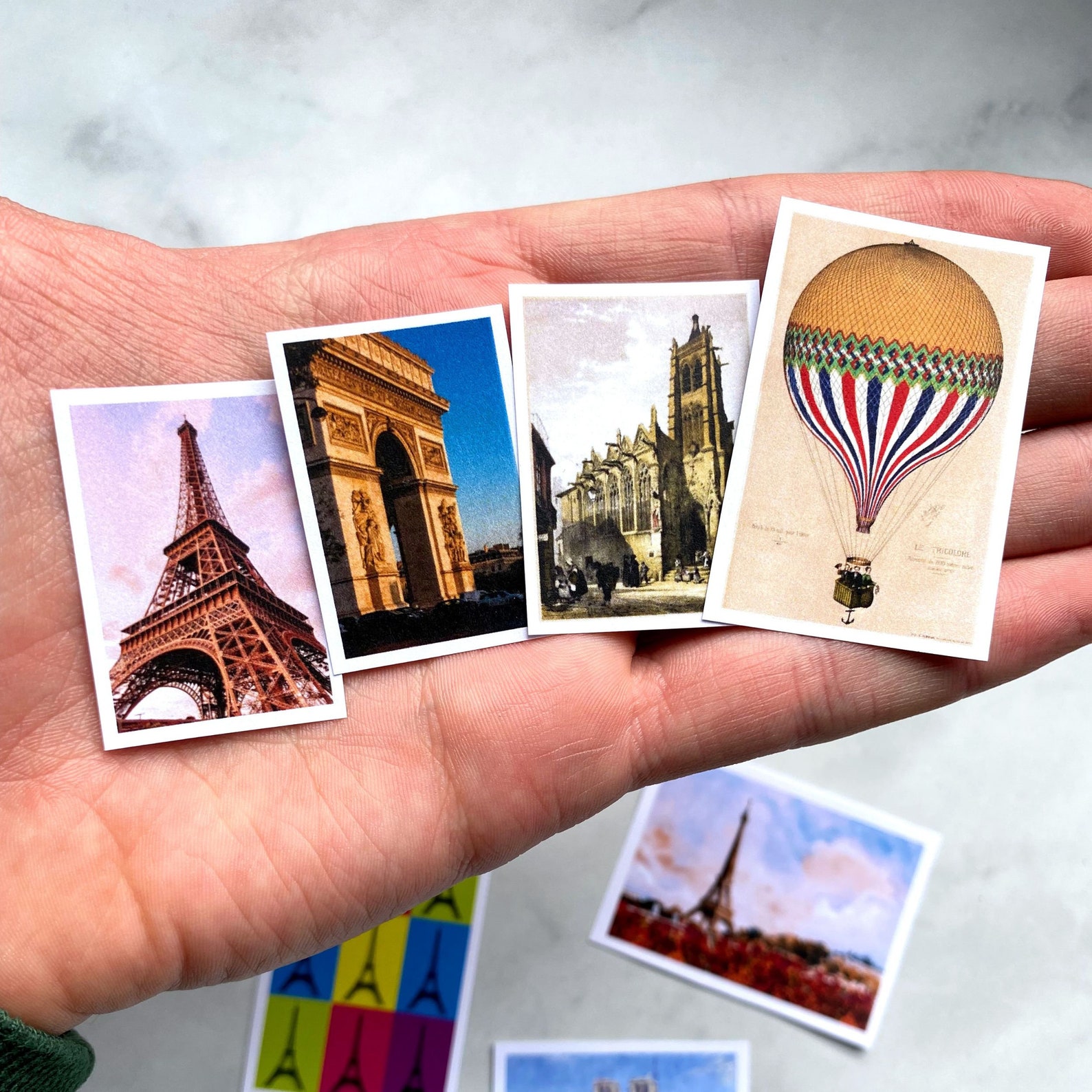 Miniature Paris Photographs Miniature Decor Wall Art Postcards 1:12 ...