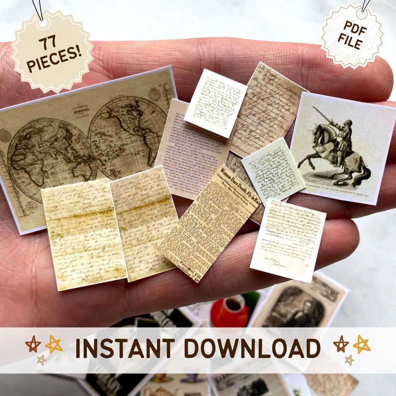 Miniature Letters Envelopes Posters Dollhouse Decor 1:12 Scale ...