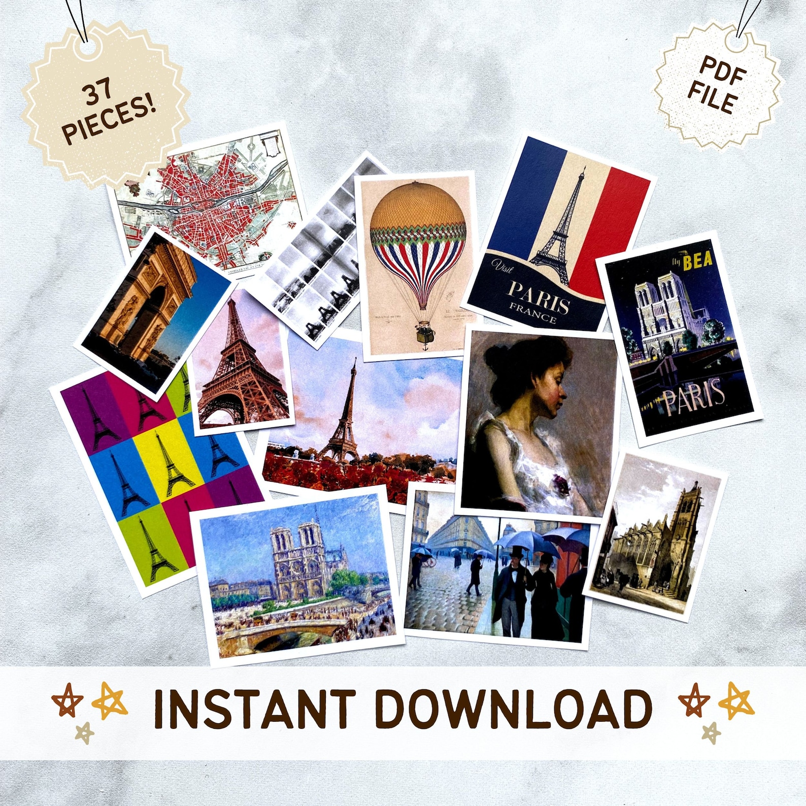 Miniature Paris Photographs Miniature Decor Wall Art Postcards 1:12 ...